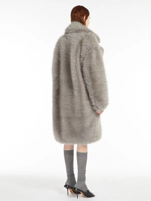 Max Mara Faux Fur Coat - Pearl Grey | Editorialist